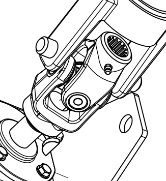 HAVEN U-Joint with splined connector for 10” U-Trough Powersweep (5” l ...