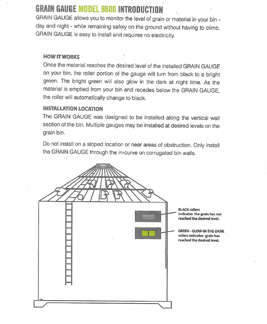 Grain Gauge Bin Level Indicator Model 9600 – Intellifarms