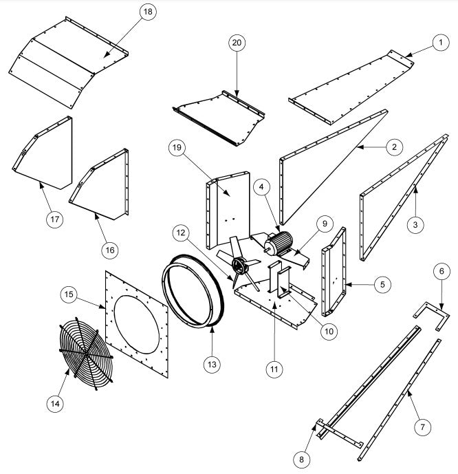 24"EXHAUSTER 2HP 3PH EX PROOF DUAL VOL> – Intellifarms